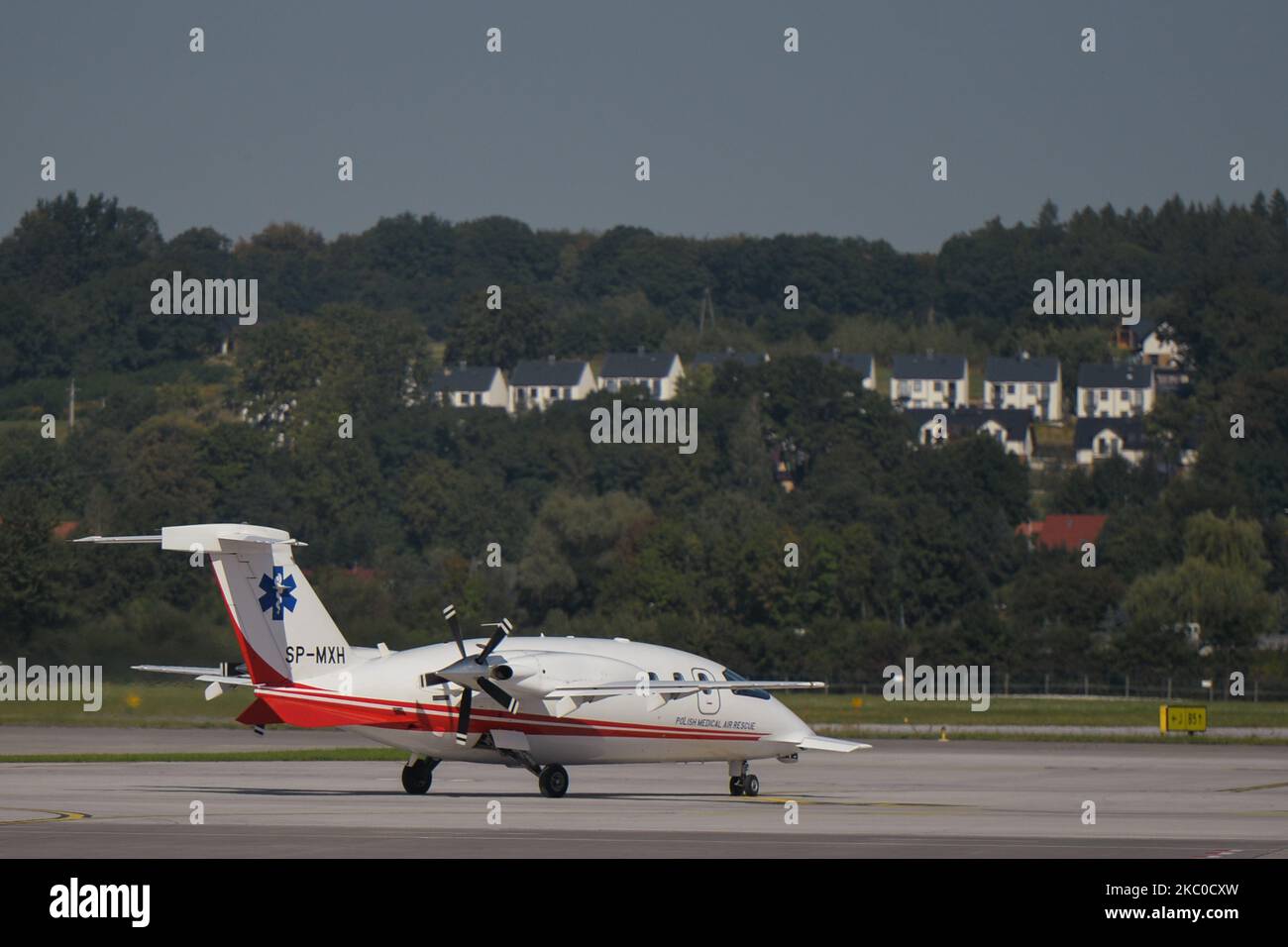 Polish medical air rescue plane seen at the John Paul II Krakow-Balice ...
