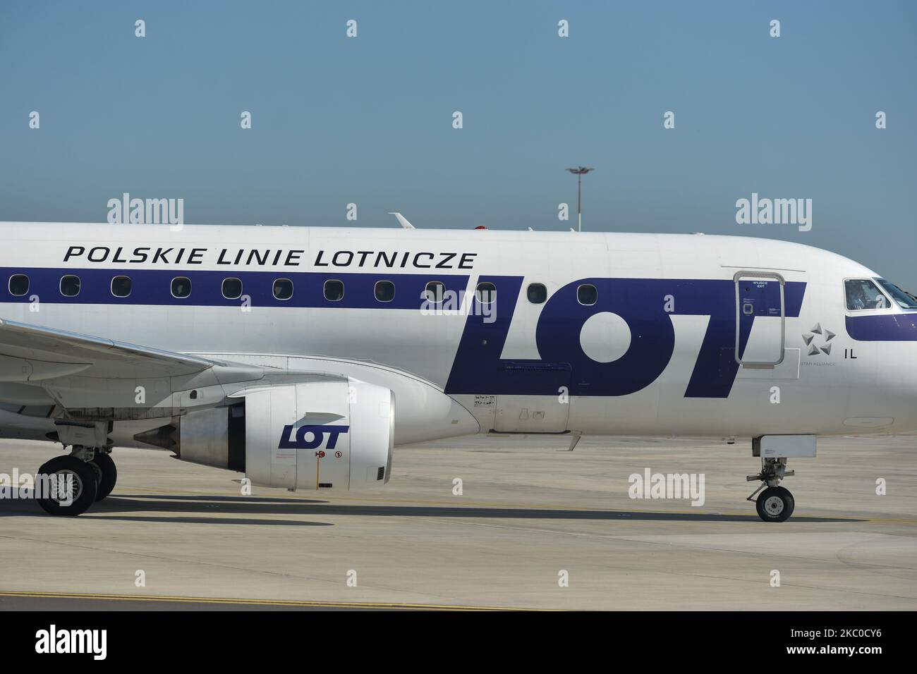Polish Airlines plane seen at the John Paul II Krakow-Balice ...