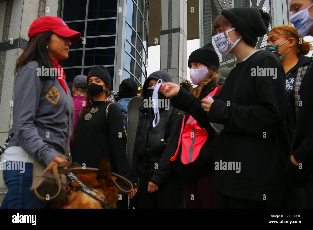Conversation infront of boston police department hi-res stock ...