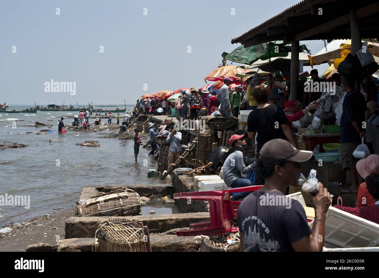 The small town of Kep, is famous for its crab market. Kep, Cambodia, on ...