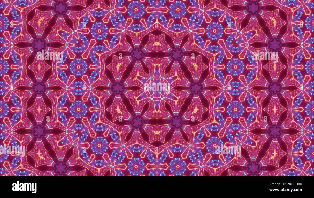 A seamless pattern of neon pink shaded mandala background Stock Photo ...