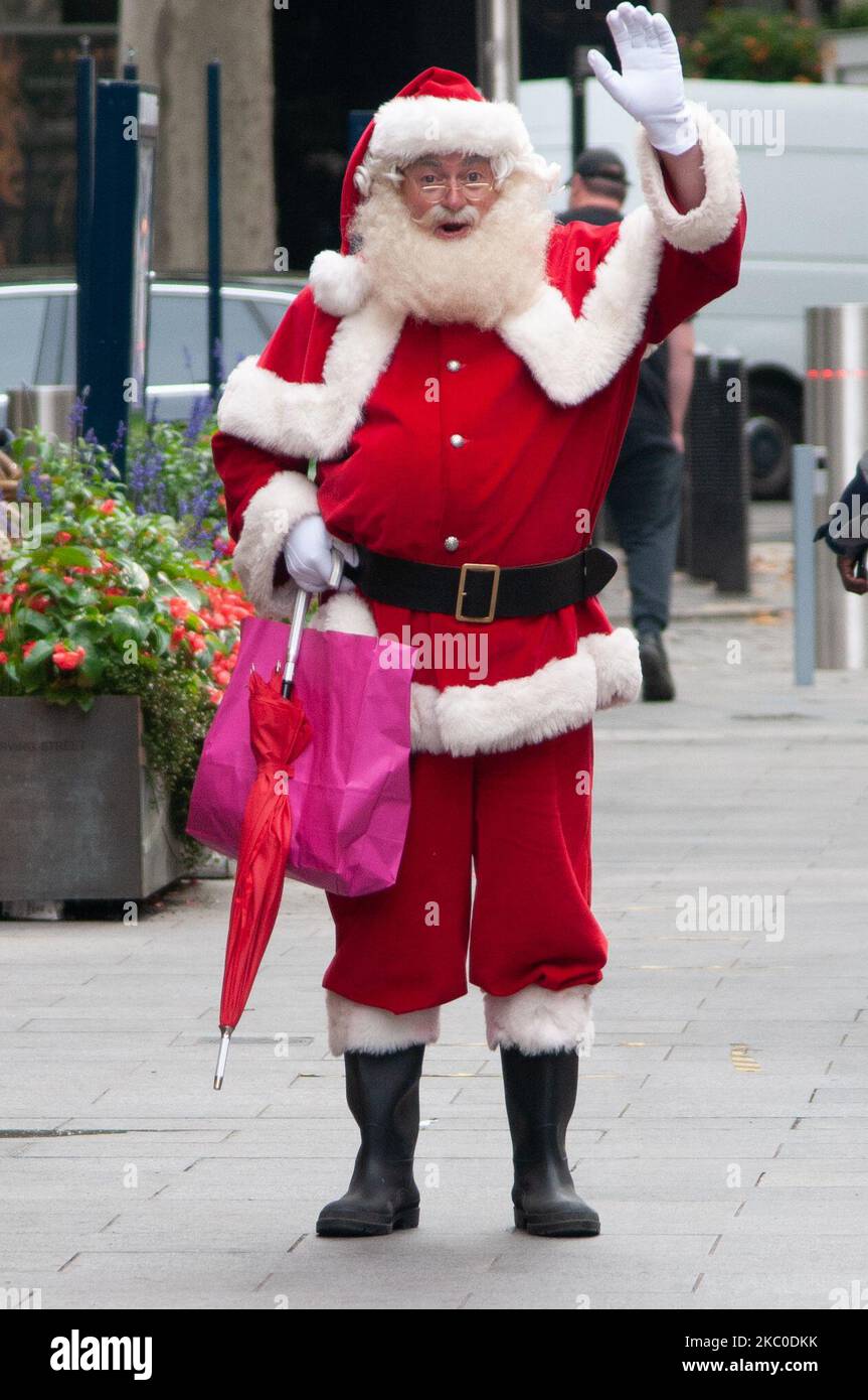 Santa Claus seen in London's Leicester Square promoting Sony Movie ...