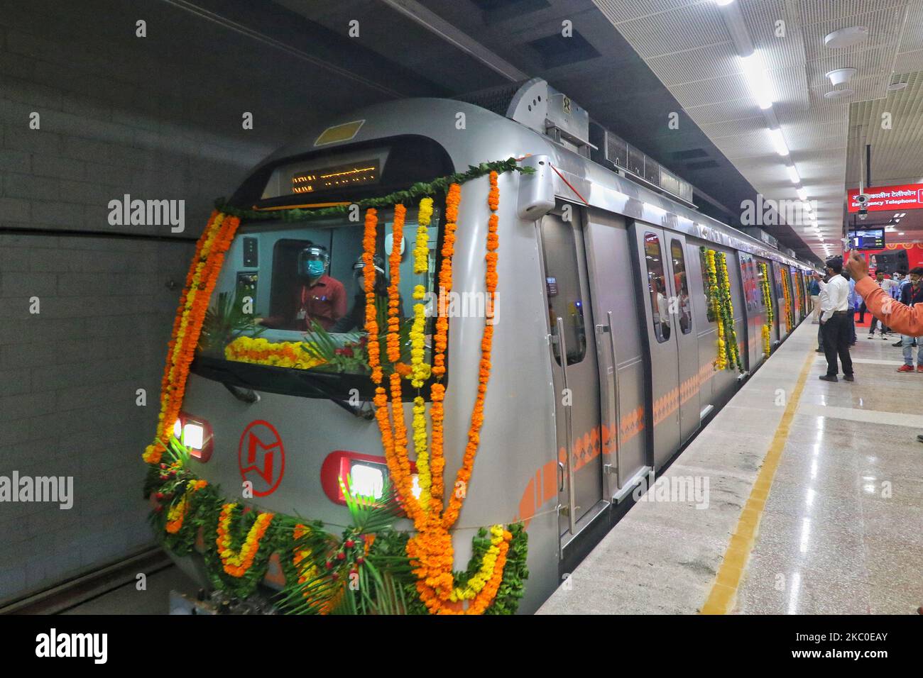Underground chandpole badi chaupar metro corridor hi-res stock ...