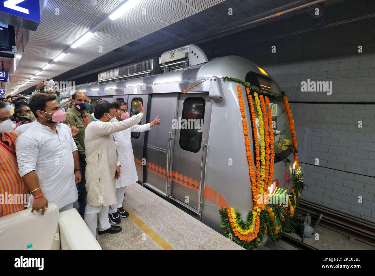 Underground chandpole badi chaupar metro corridor hi-res stock ...