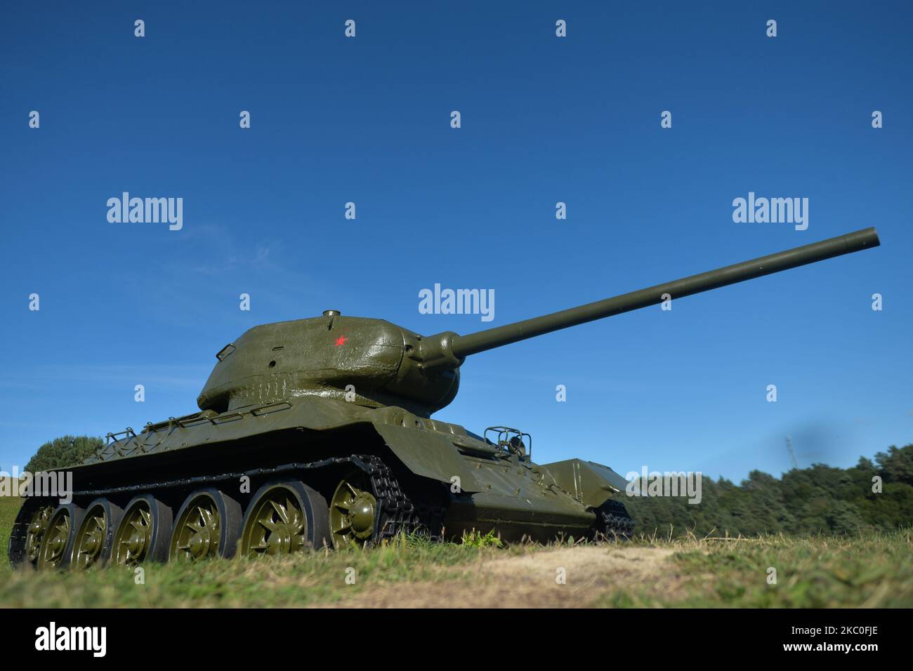 Soviet T-34 tank in the Valley of Death, on the Slovak side of the ...