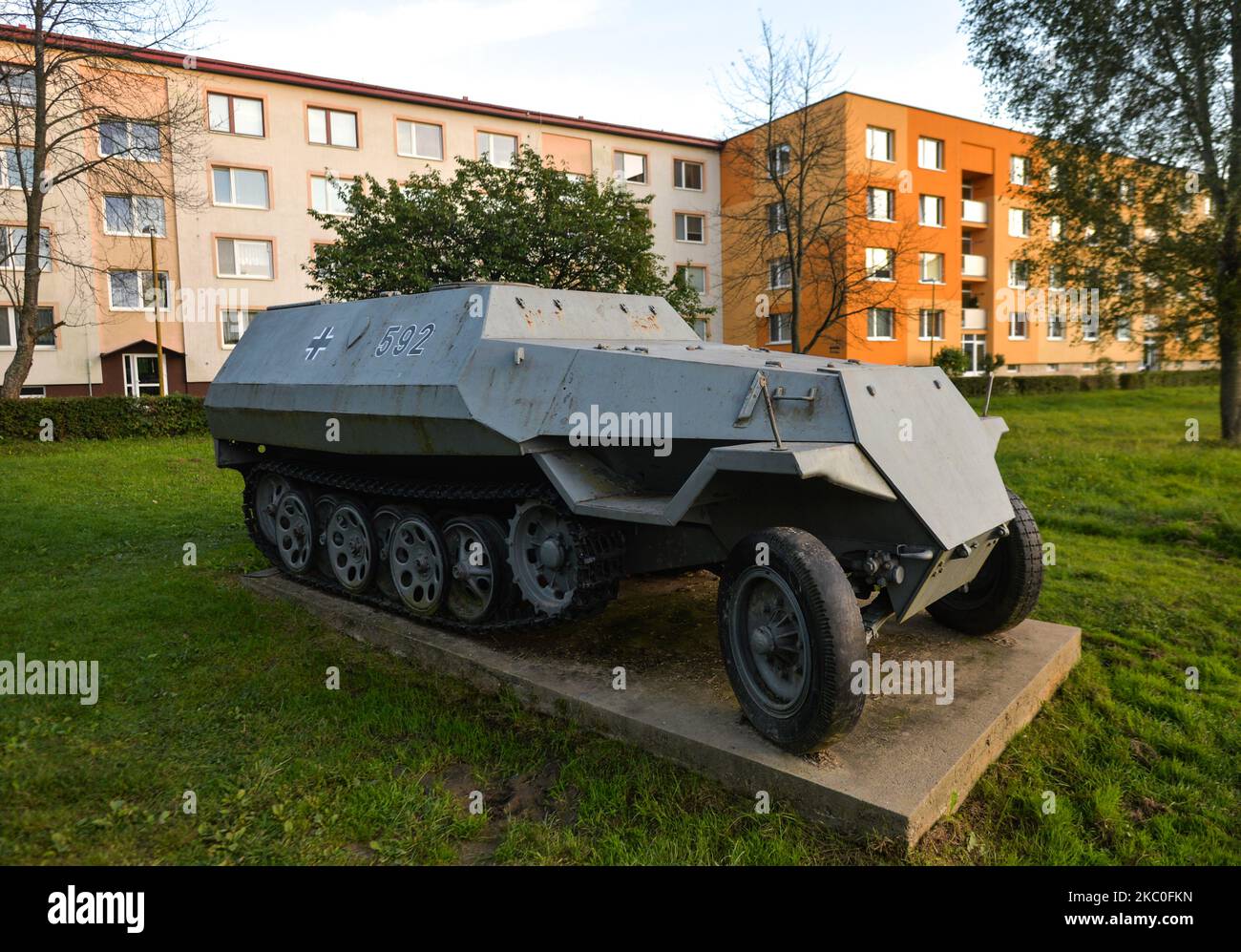 An open-air exhibition of WW2 military armament next to the Dukla Pass ...