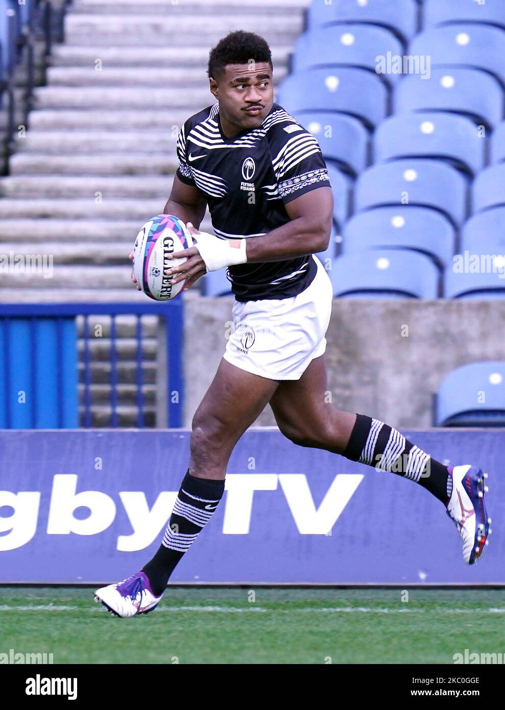 Fiji's Vinaya Habosi during a captain's run at Murrayfield Stadium ...