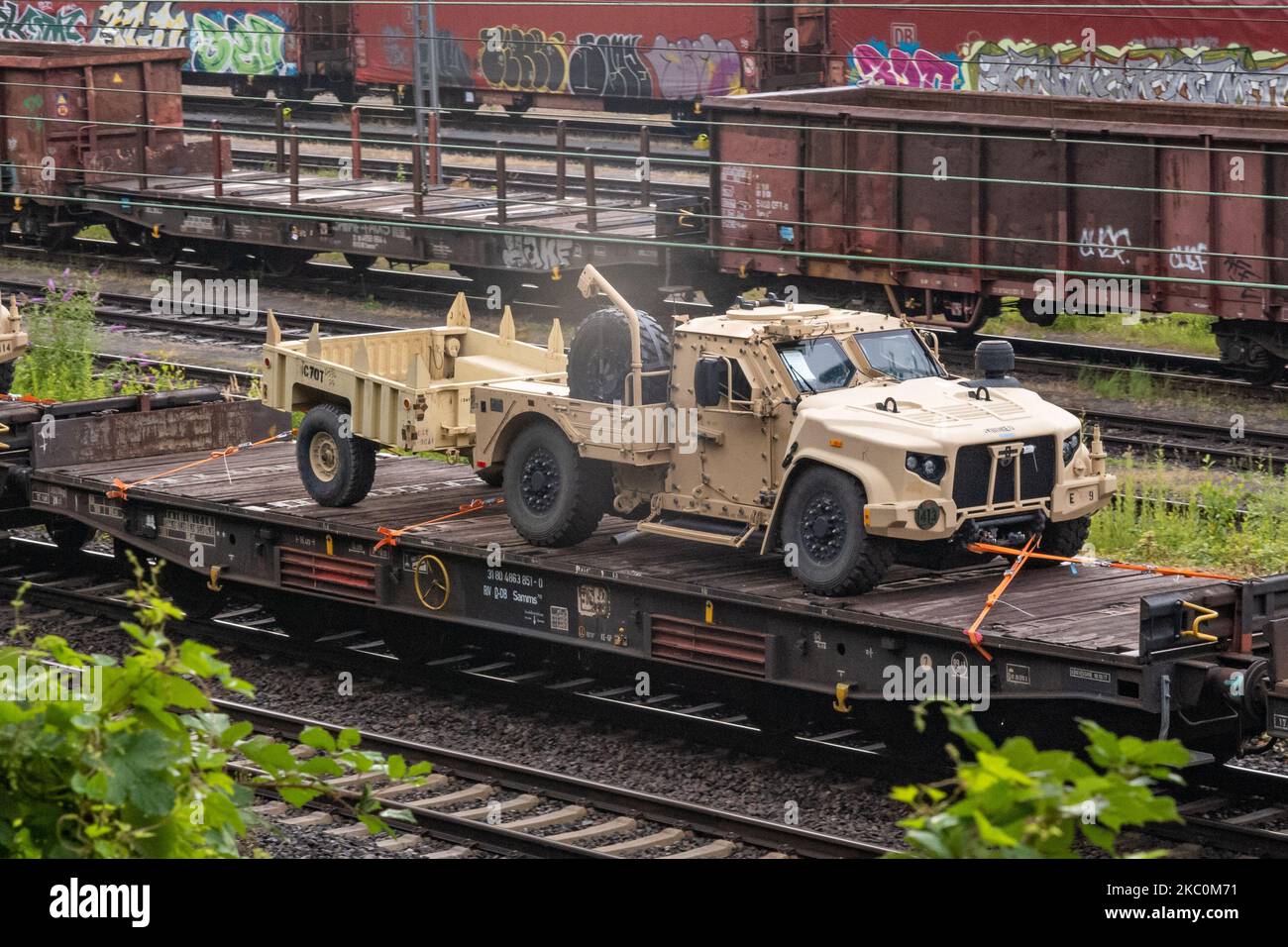 The federal railway with High Mobility Multipurpose Wheeled Vehicle on ...