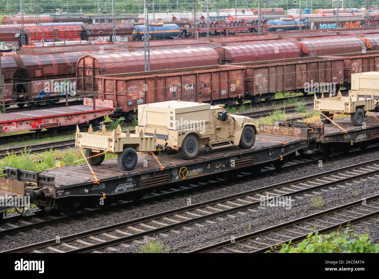The federal railway with High Mobility Multipurpose Wheeled Vehicle on ...