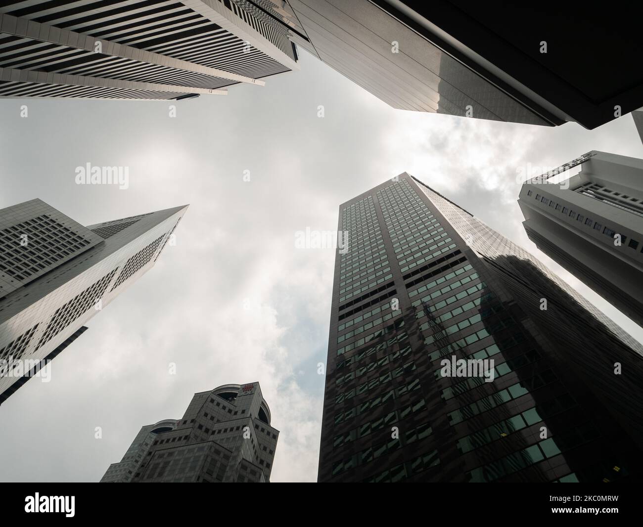 The skyscrapers in downtown with a background of sky, low angle Stock ...