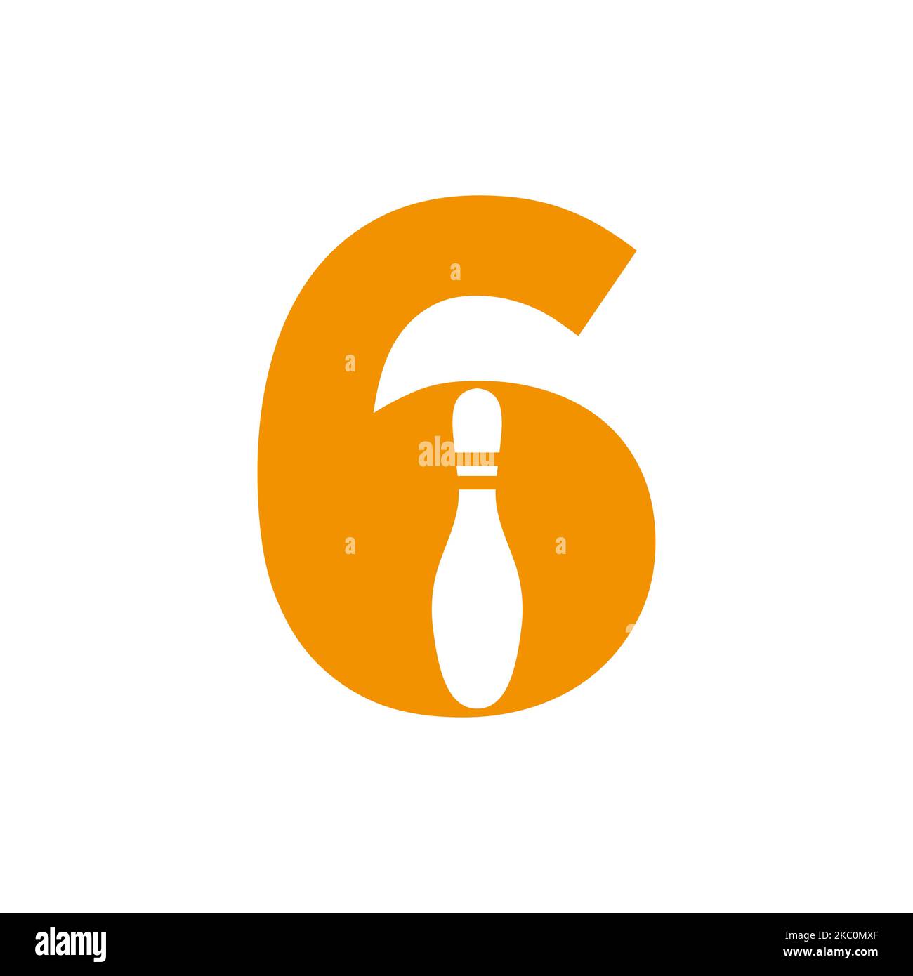 Letter 6 Bowling Logo. Bowling Ball Symbol Vector Template Stock Vector ...