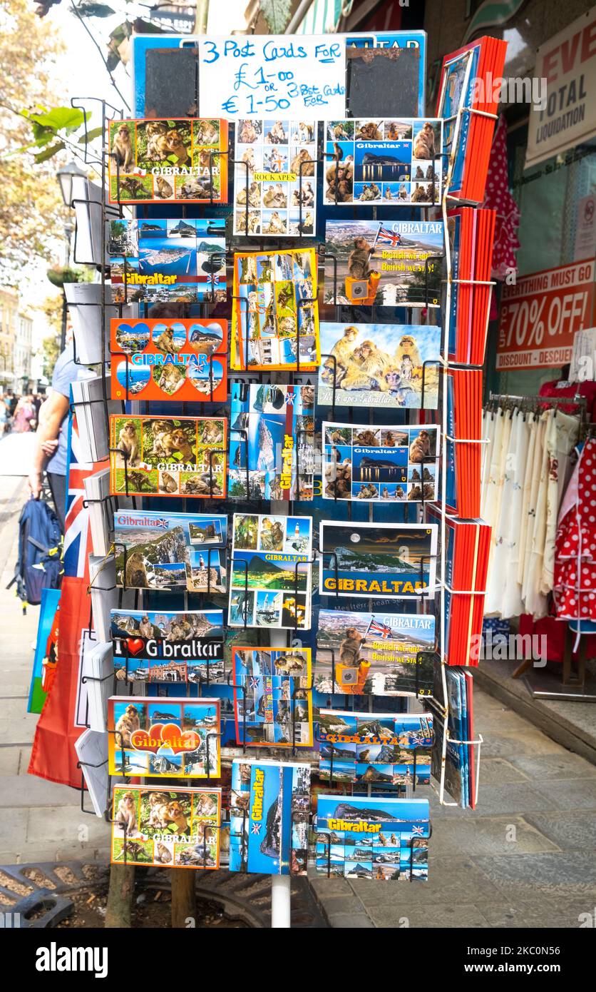 Main Street, Gibraltar. 22nd October, 2022. Tourist souvenir products ...