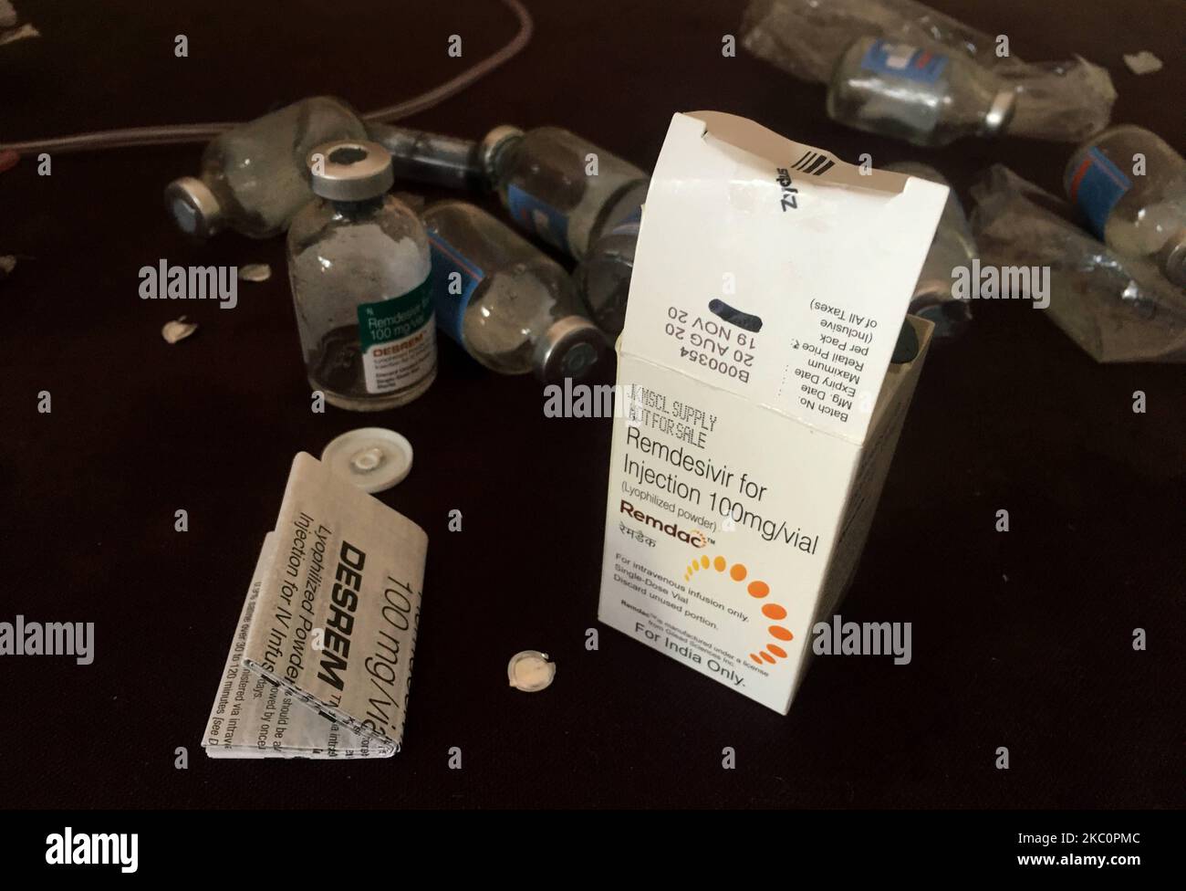 Used Remidesivir (Remdac) injections are seen after used on COVID ...