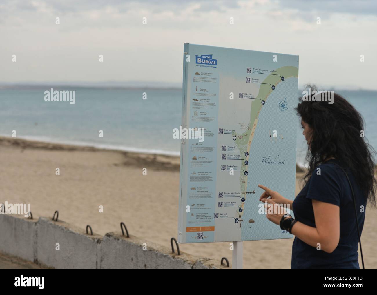 A visitor checks the tourist map of Burgas. On Sunday, September 27 ...
