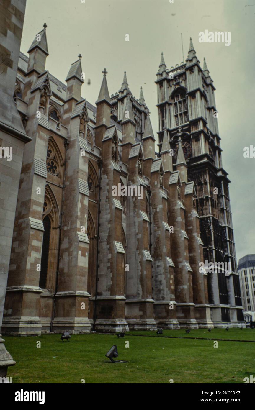 London, United Kingdom may 1979: Westminster Abbey view in 70's Stock ...