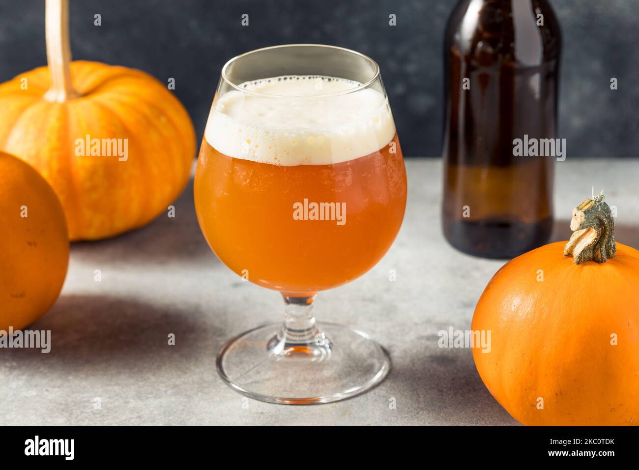 Cold Refreshing Oktoberfest Pumpkin Beer in a Glass Stock Photo - Alamy