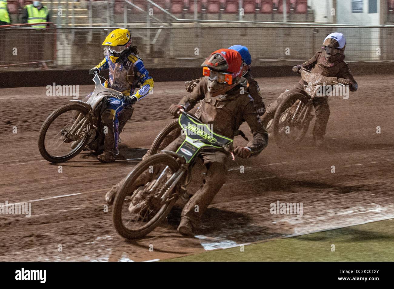 Drew Kemp (Red) leads Ben Barker (Blue) Richard Lawson (Yellow) and ...
