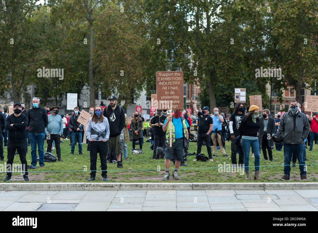 Event industry members gather in Parliament Square to take part in We ...