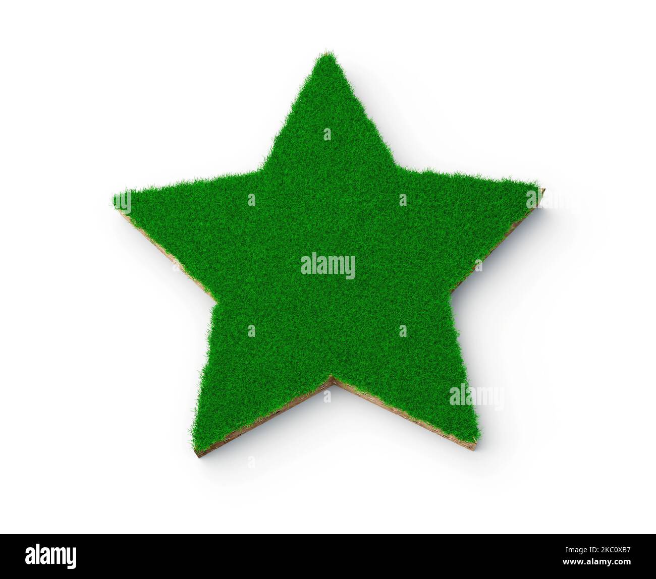 A 3d rendering of the patch of grass in the form of star isolated on ...