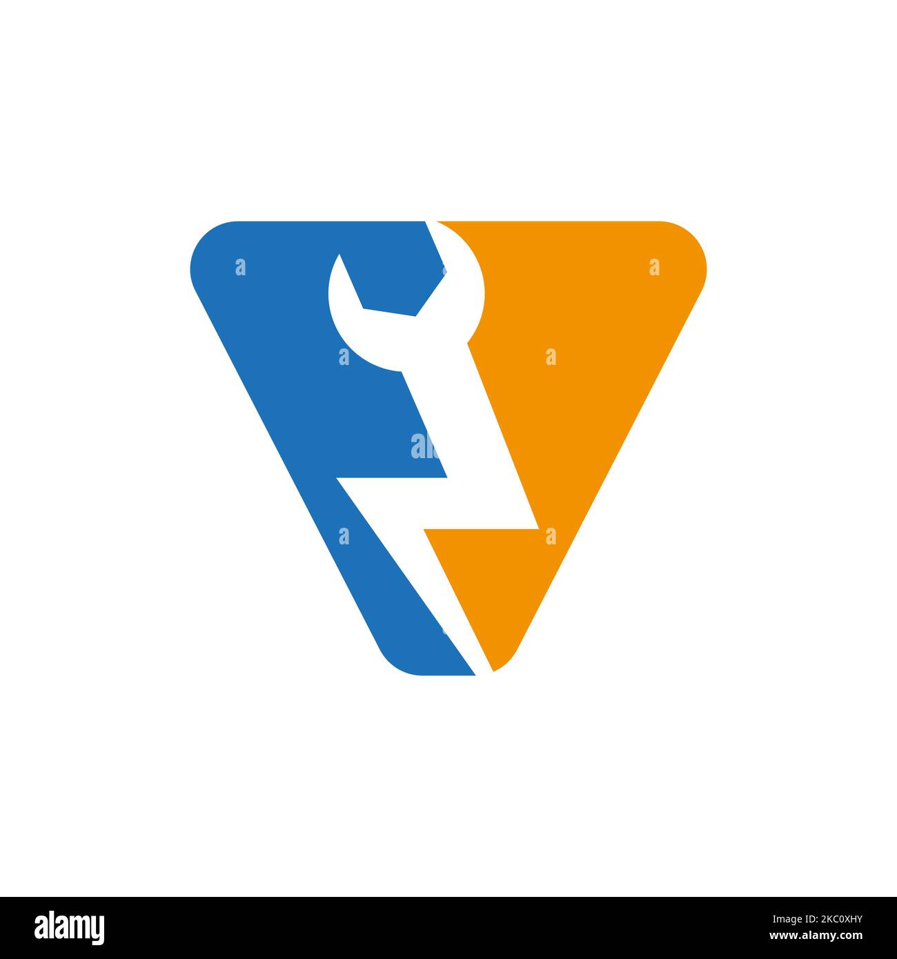 Initial Letter V Repair Wrench And Volt Power Logo Design For Repair ...