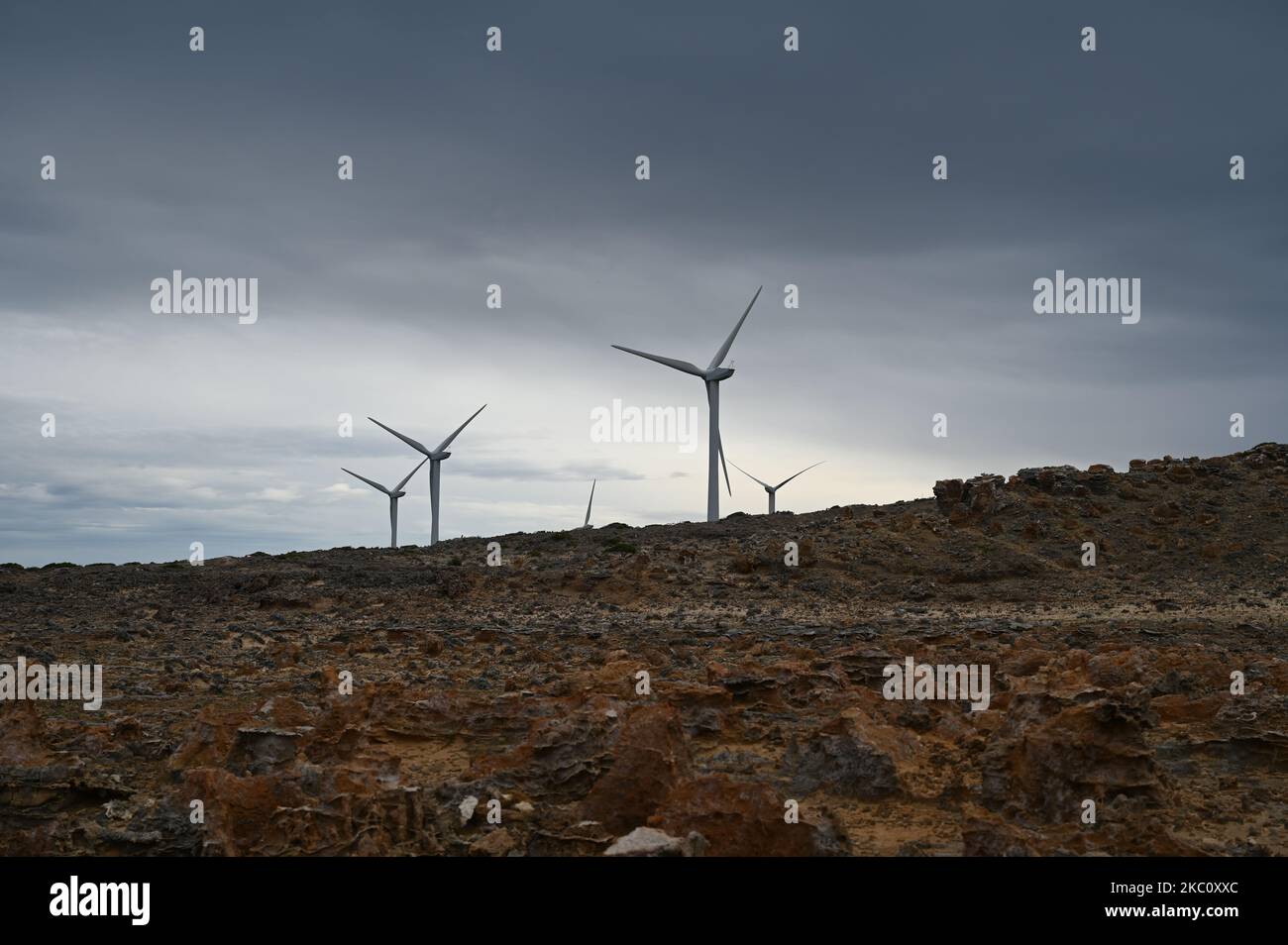 Wind generators turbines electricity at Cape Bridgewater, Australia ...