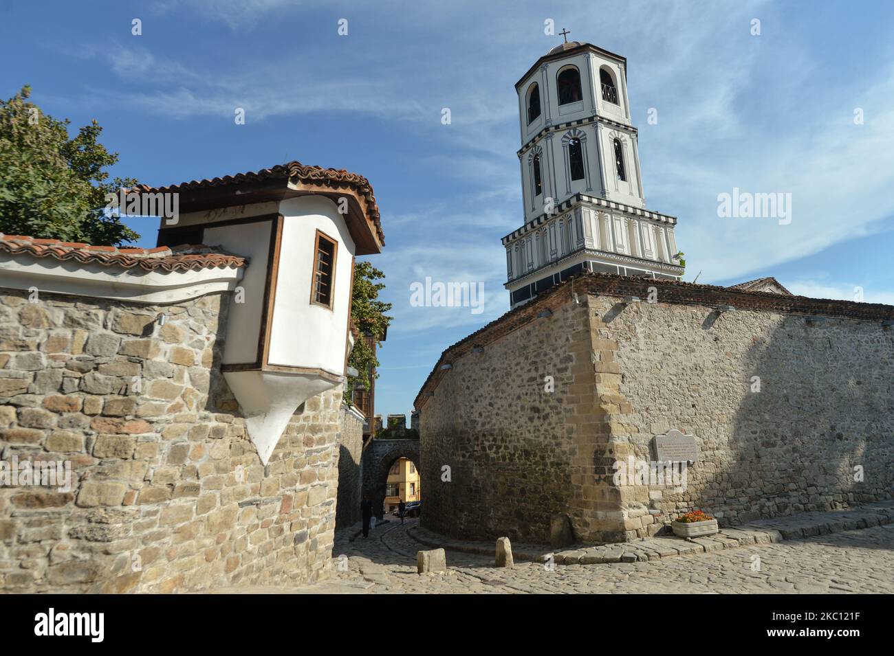 Tower of St. st. Konstantin and Elena church in Plovdiv Old Town, near ...
