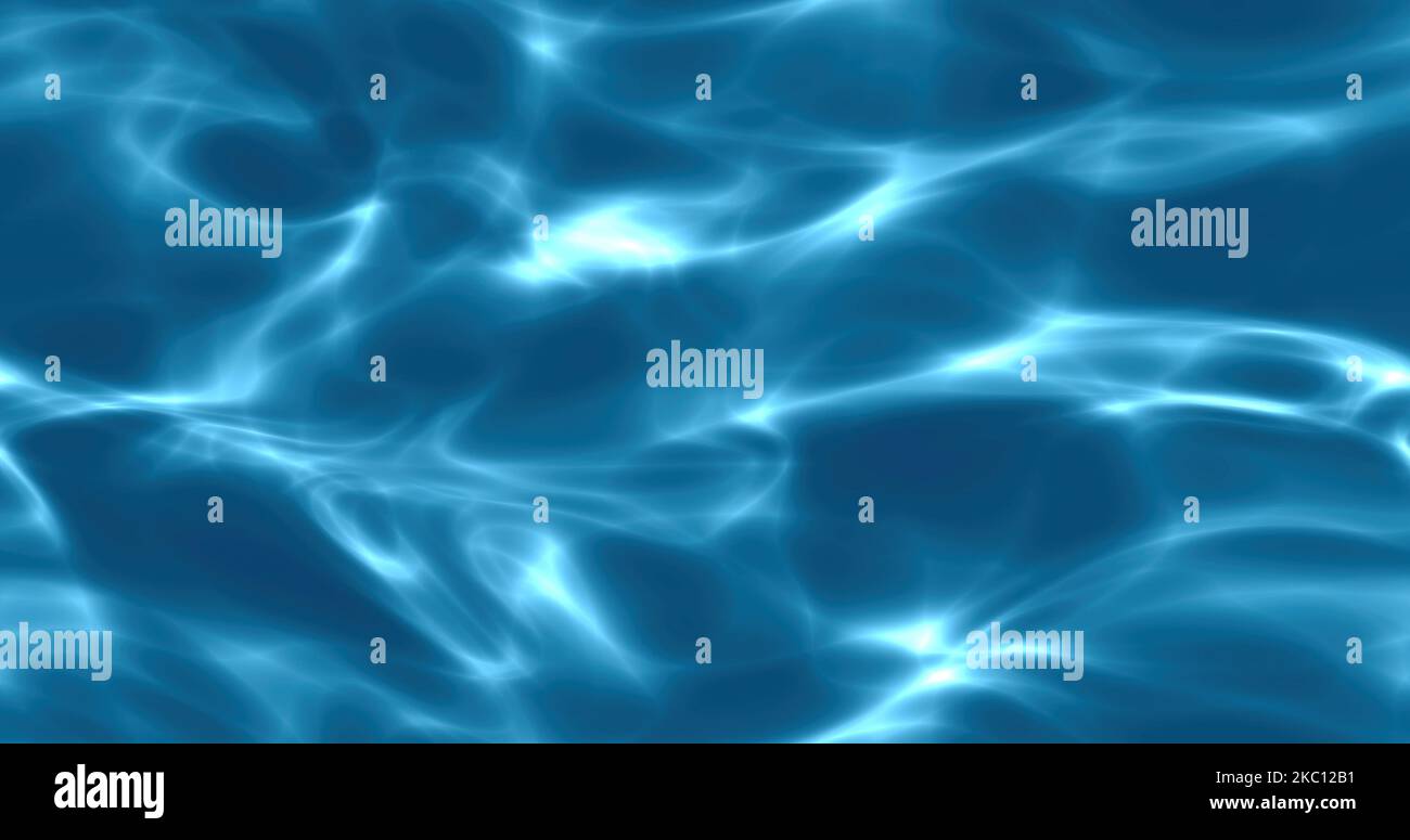 Shiny rays reflections in the water. water caustics on black background ...