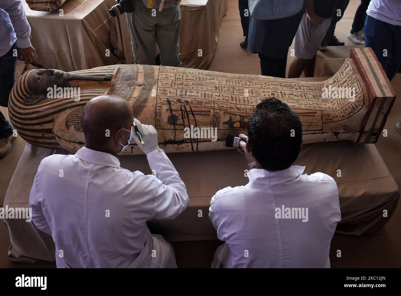 The newly discovered coloured ancient intact and sealed coffins are ...