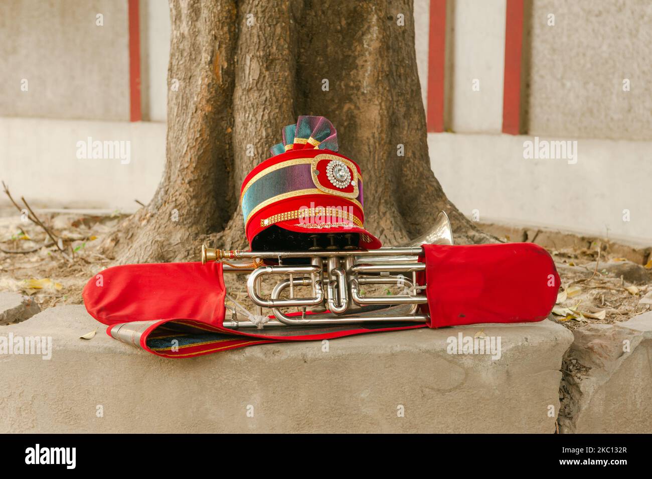 Indian wedding band musicians practicing their daily music routine ...