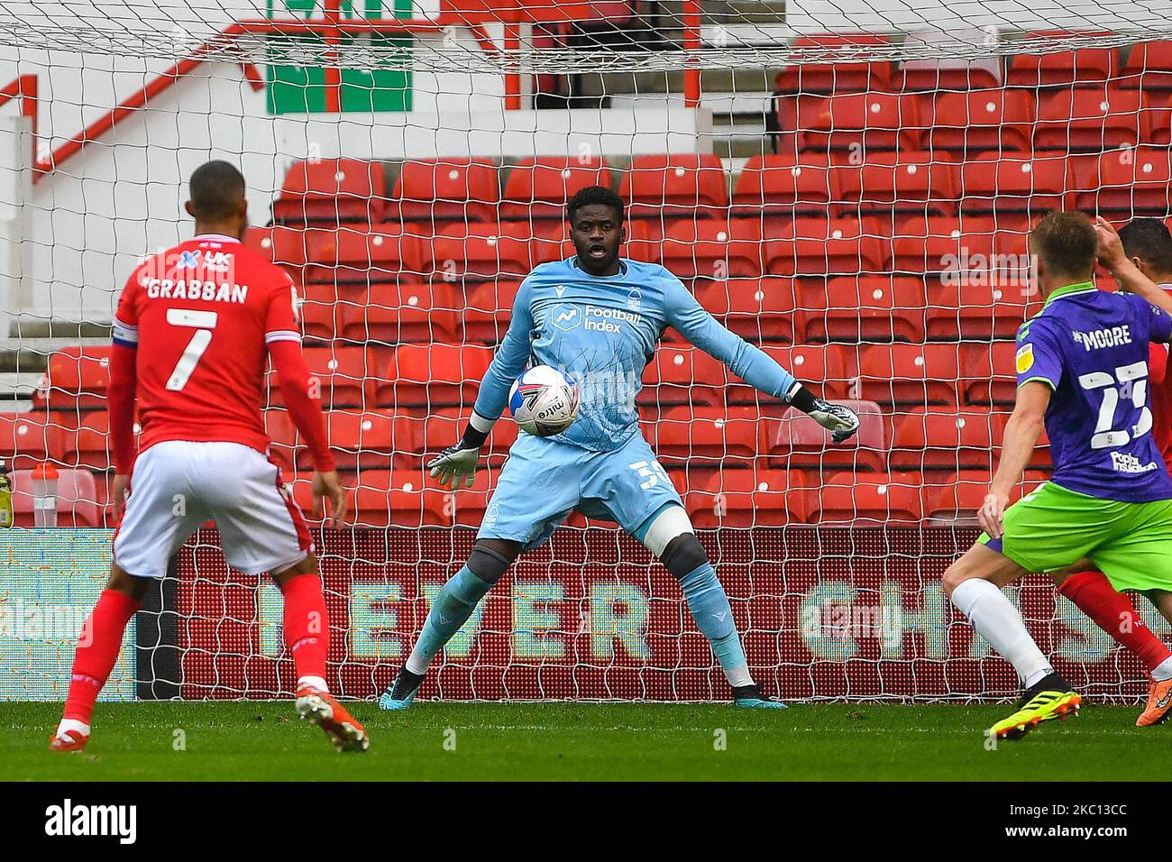 Brice Samba of Nottingham Forest during the Sky Bet Championship match ...