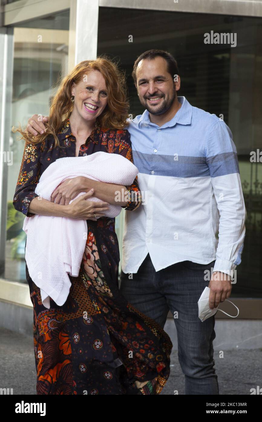 the actress Maria Castro and her husband Jose Manuel Villalba pose with ...