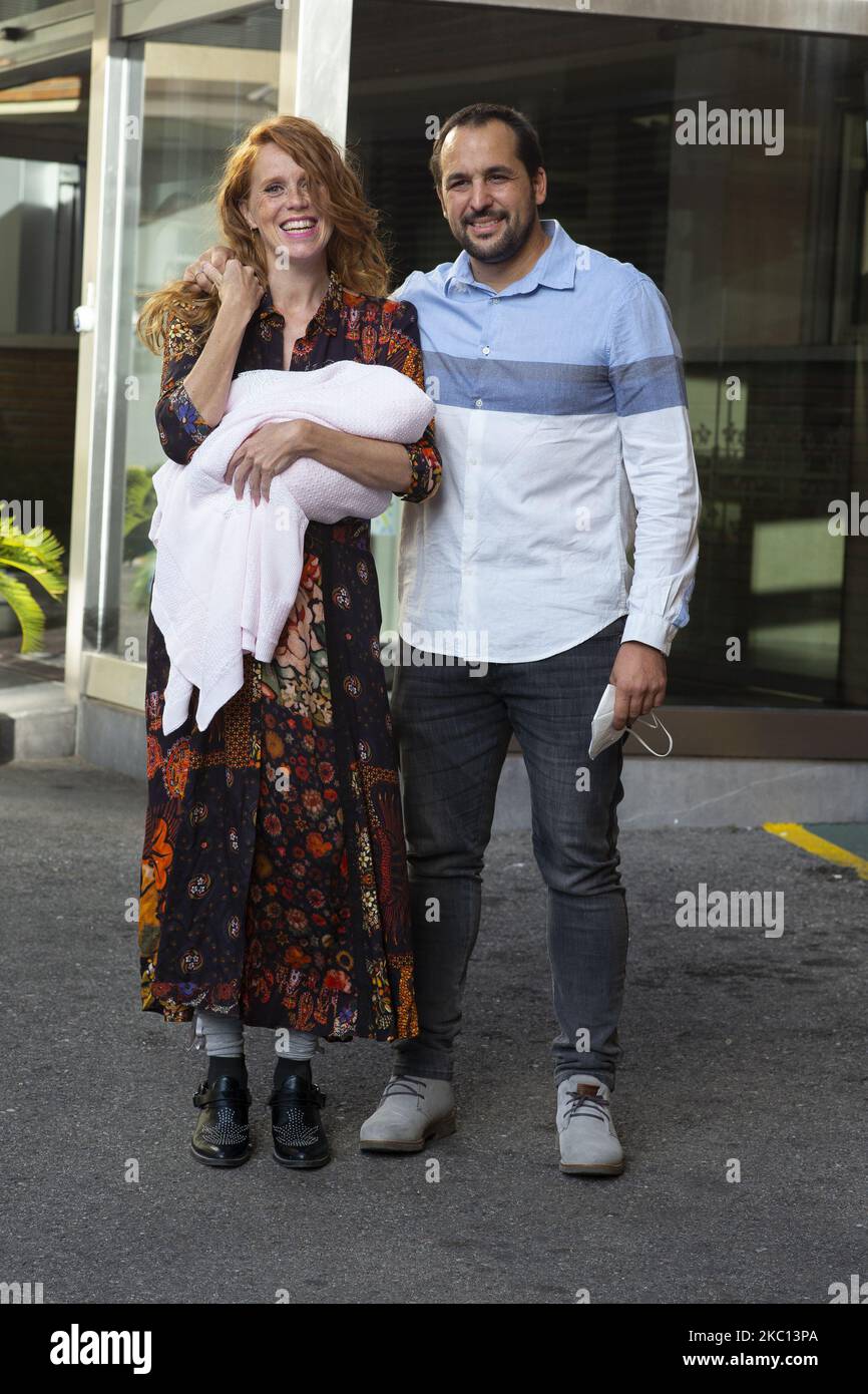 the actress Maria Castro and her husband Jose Manuel Villalba pose with ...
