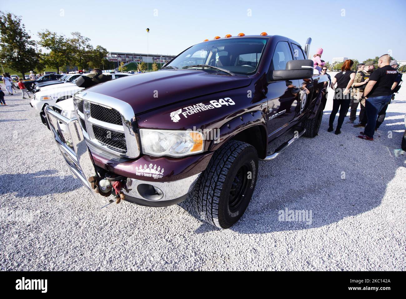 A Dodge Ram is seen during the American Police Car Parade in Warsaw ...