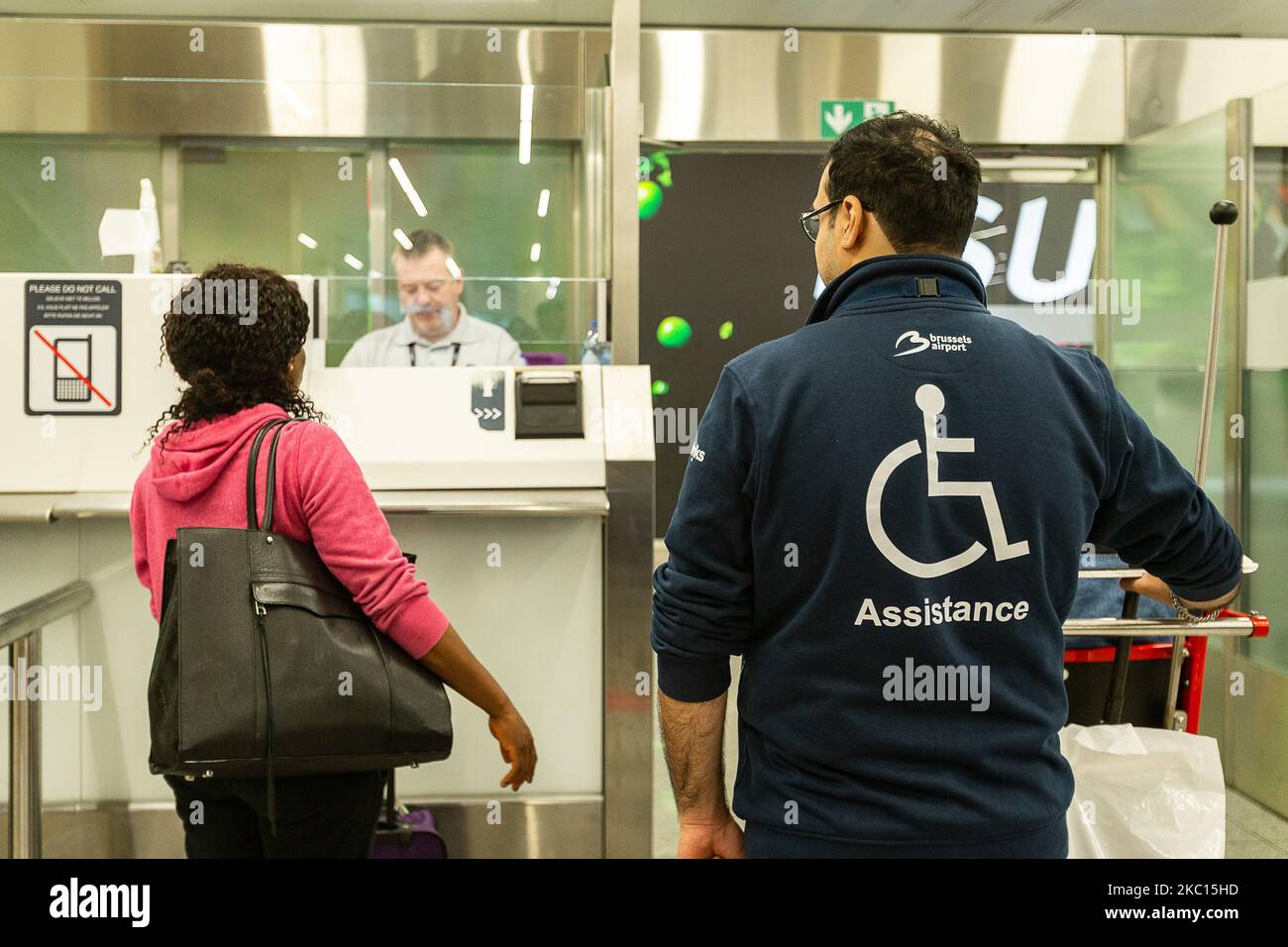 Illustration picture shows a customs officer performing a passport ...