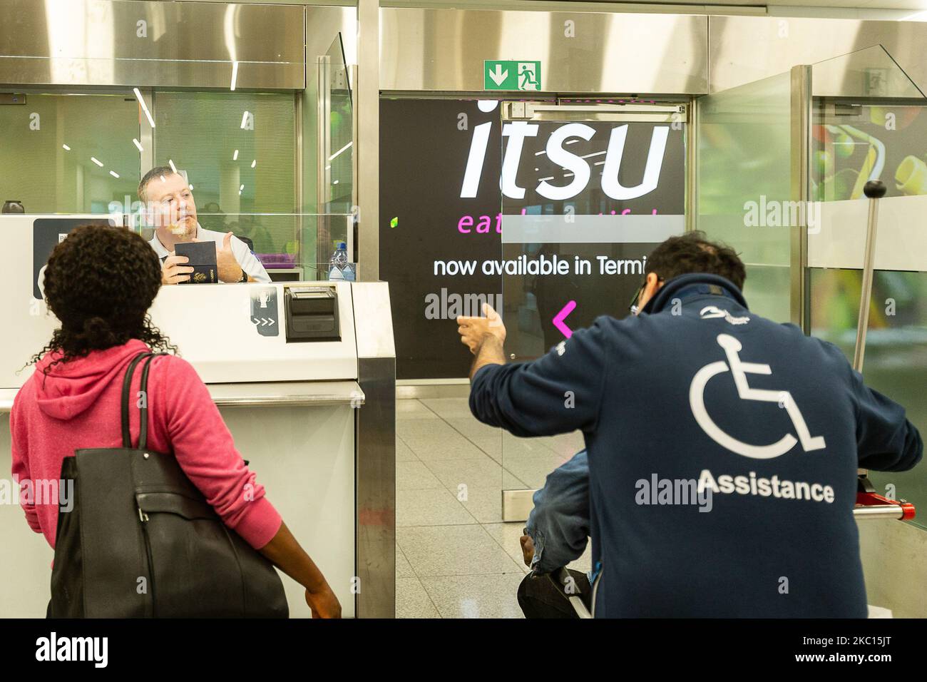 Illustration picture shows a customs officer performing a passport ...