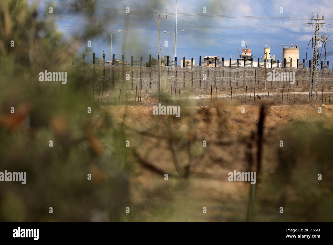 A picture taken from the southern Gaza Strip city of Rafah shows the ...