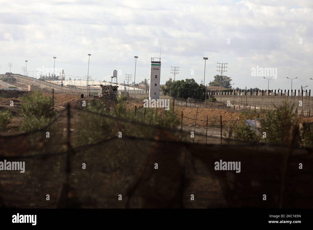 A picture taken from the southern Gaza Strip city of Rafah shows the ...