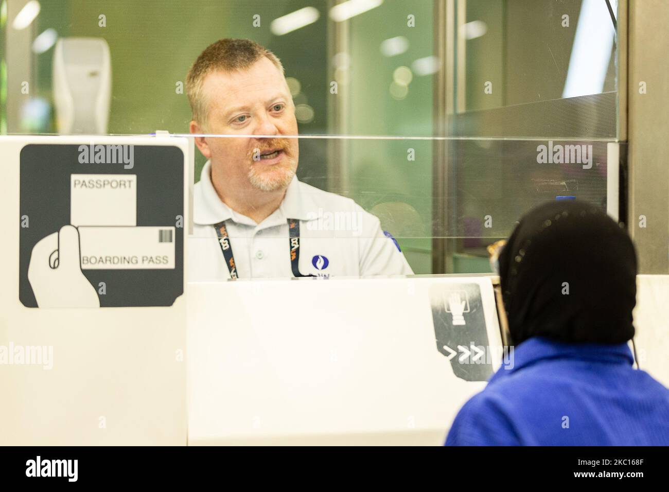 Illustration picture shows a customs officer performing a passport ...