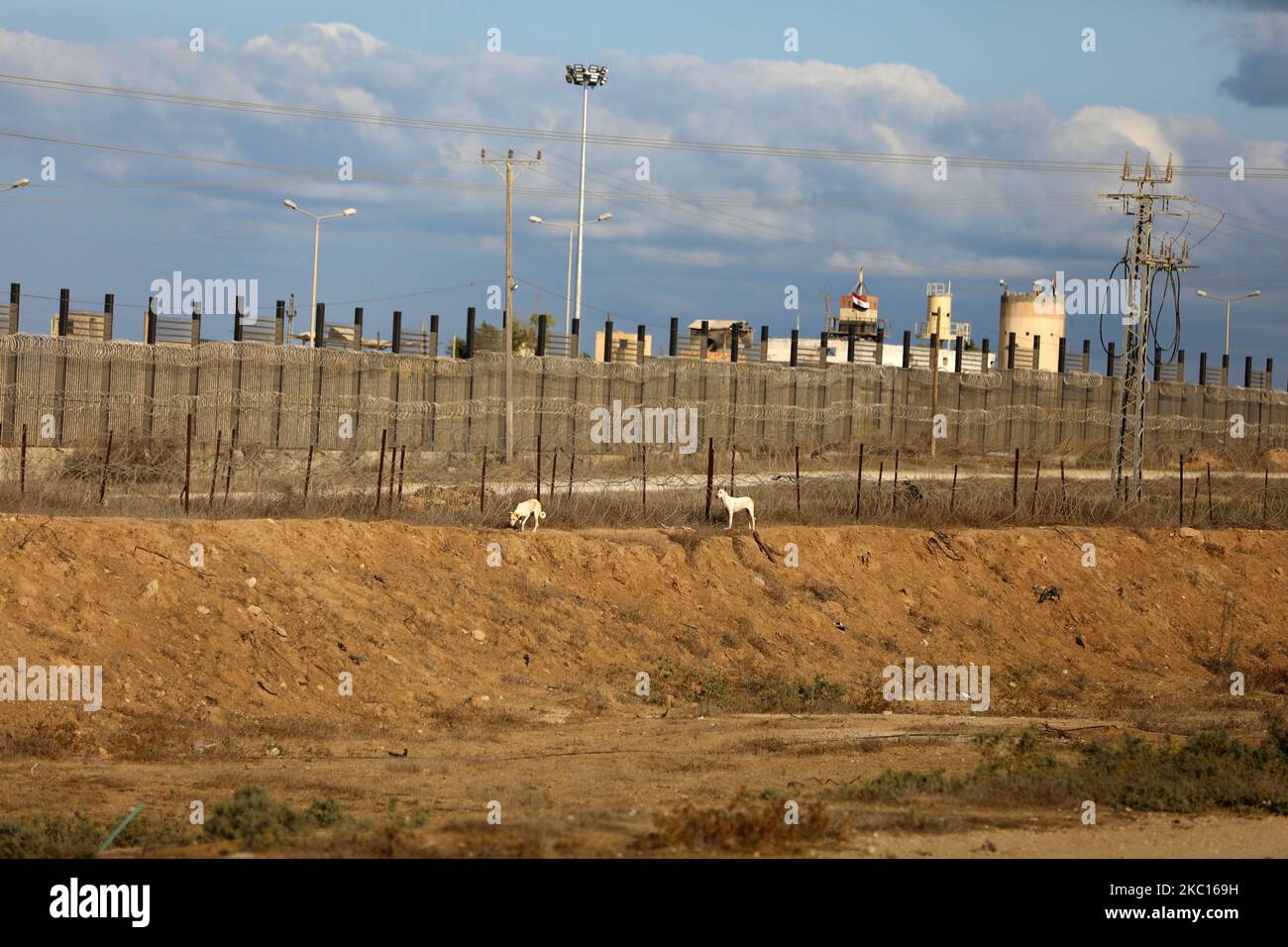 A picture taken from the southern Gaza Strip city of Rafah shows the ...