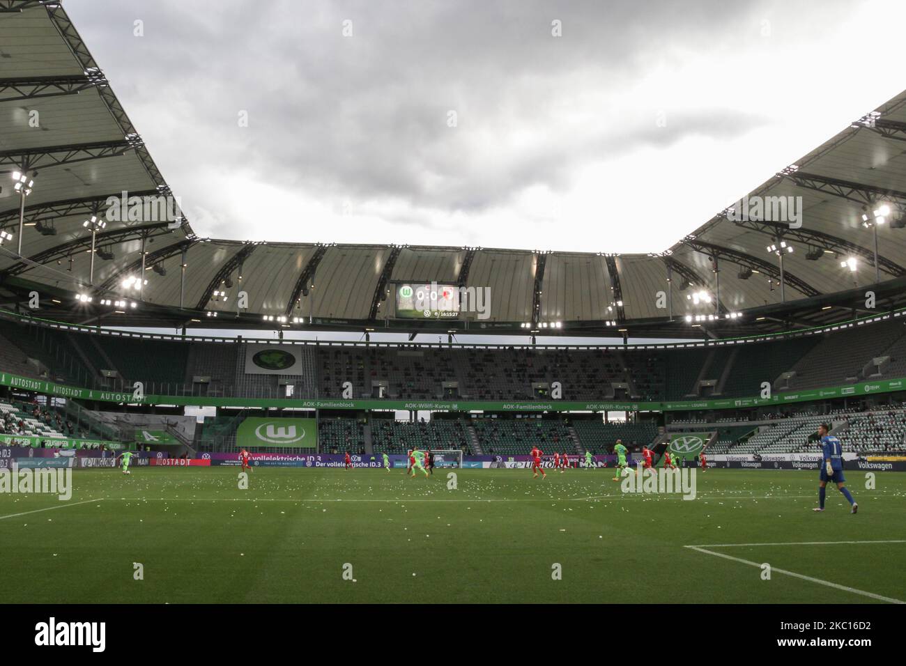A view inside the stadium during the Bundesliga match between VfL ...