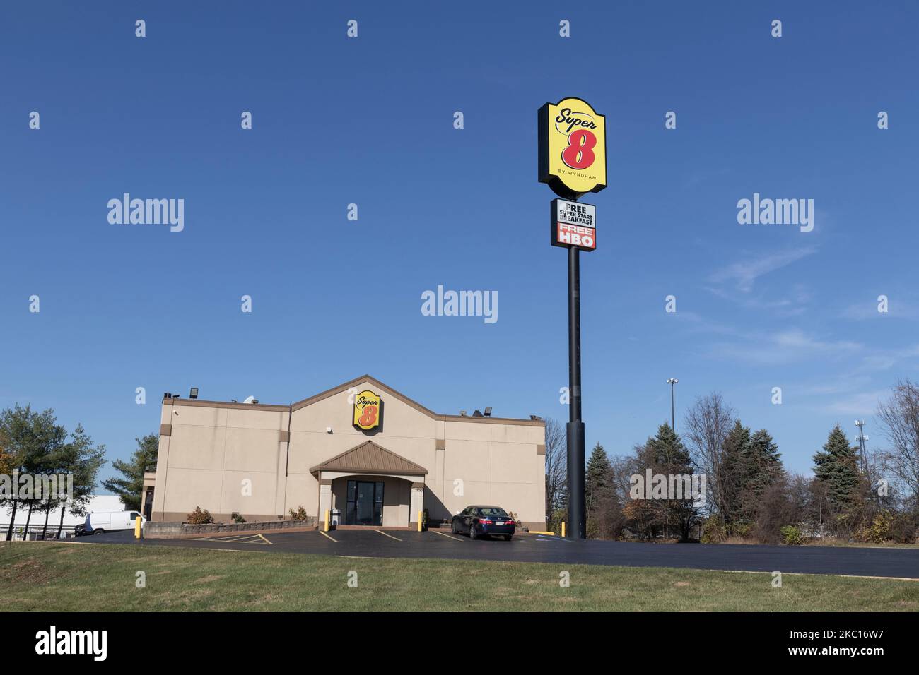 Brownsburg - Circa November 2022: Super 8 Motel. Super 8 is a ...
