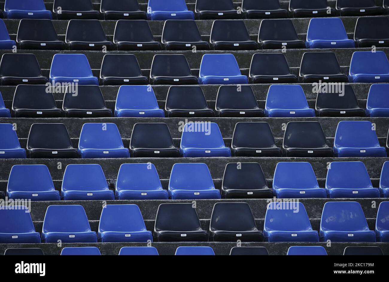 A view of Gewiss Stadium empty during the Serie A match between ...