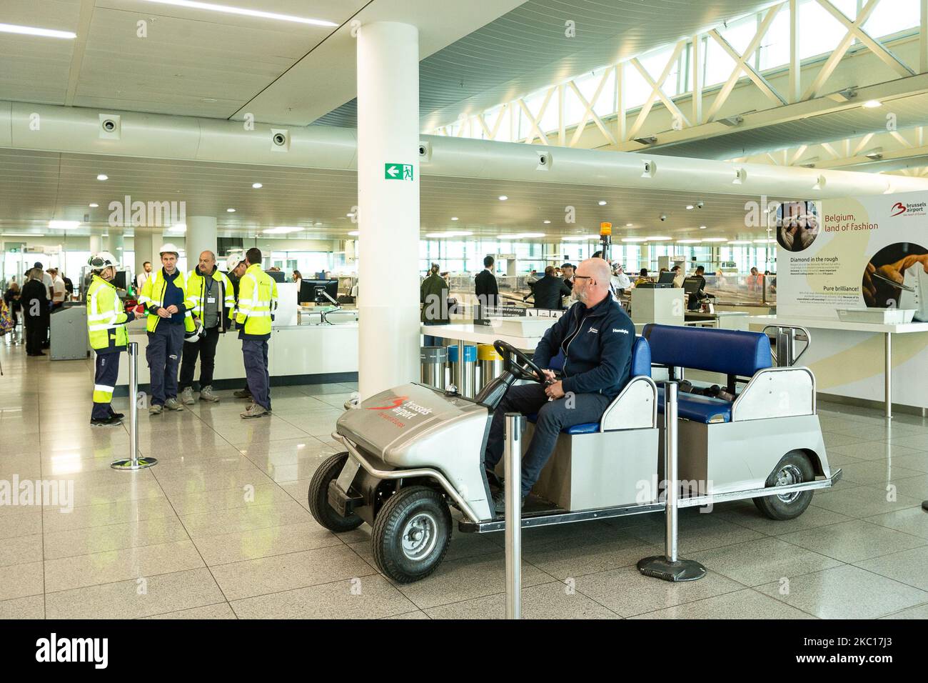 Illustration picture shows the security check of Brussels Airport, in ...