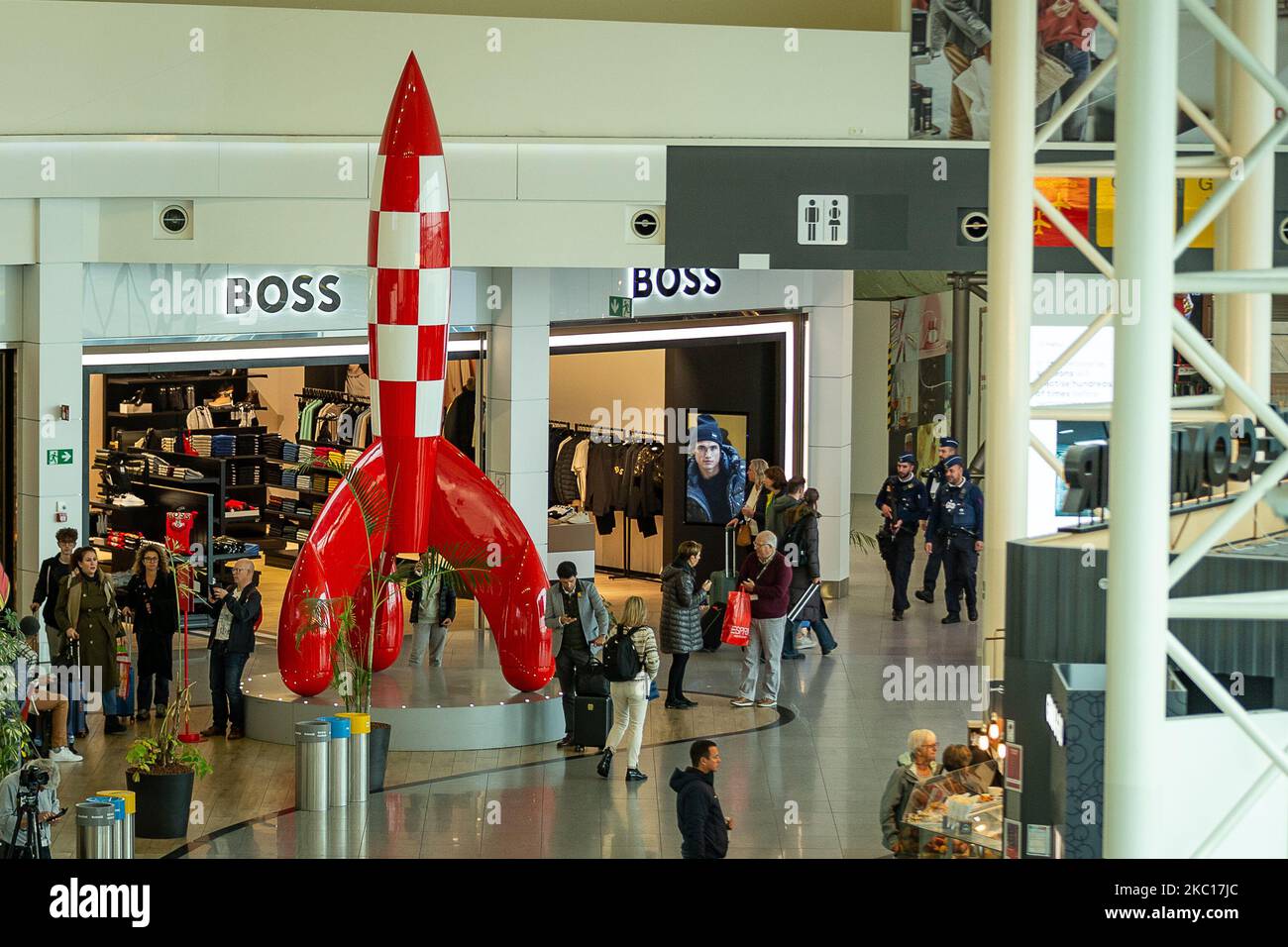 Illustration picture shows the Tintin rocket in the transit zone of ...