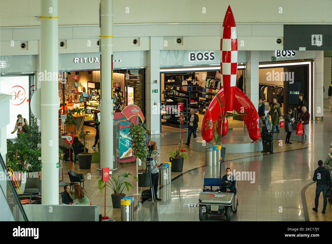 Illustration picture shows the Tintin rocket in the transit zone of ...