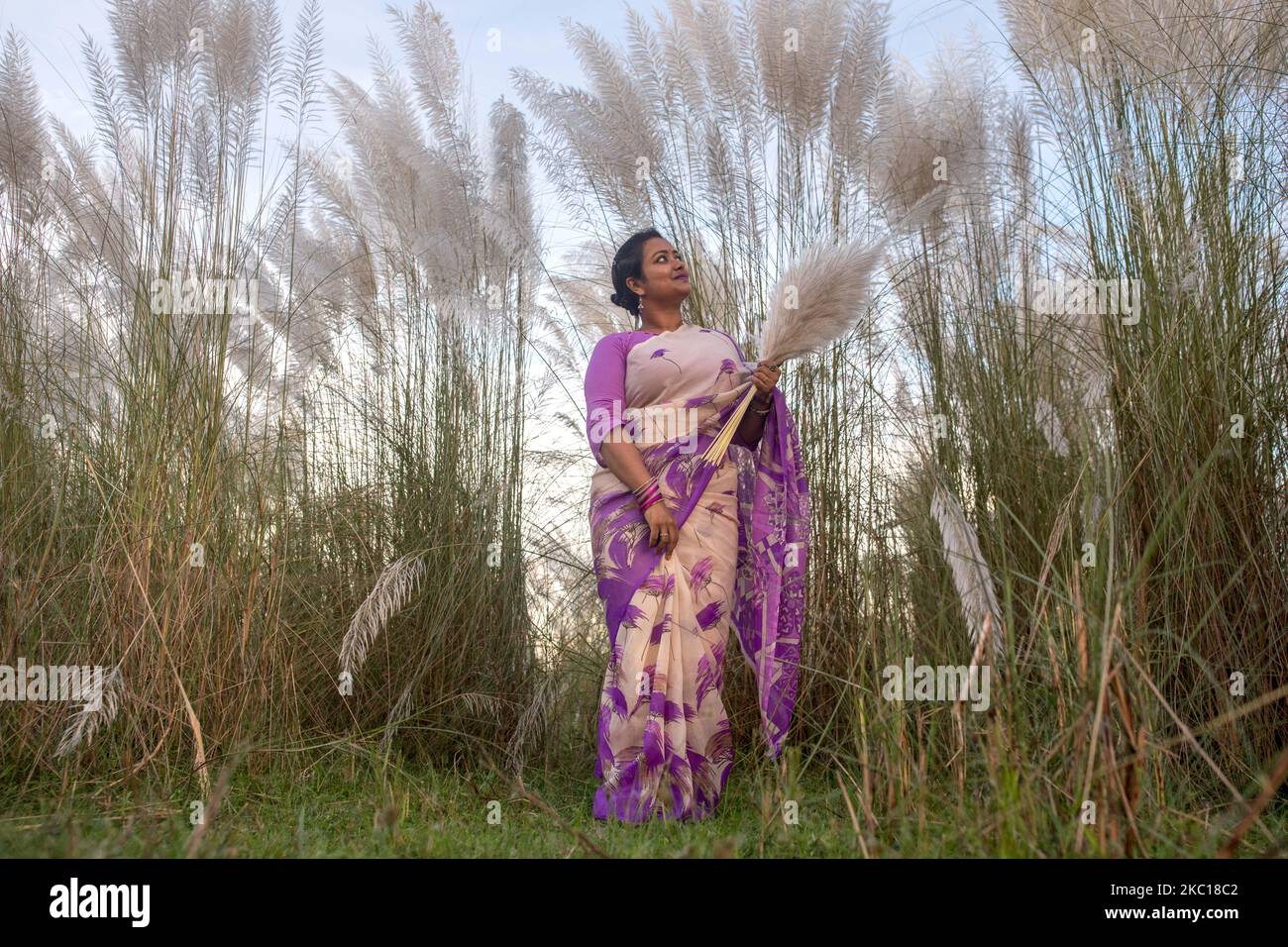 People are visiting catkin grass field amid the COVID-19 pandemic in ...