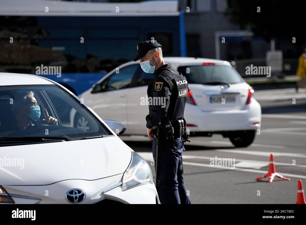 National police control peoples movement hi-res stock photography and images - Alamy