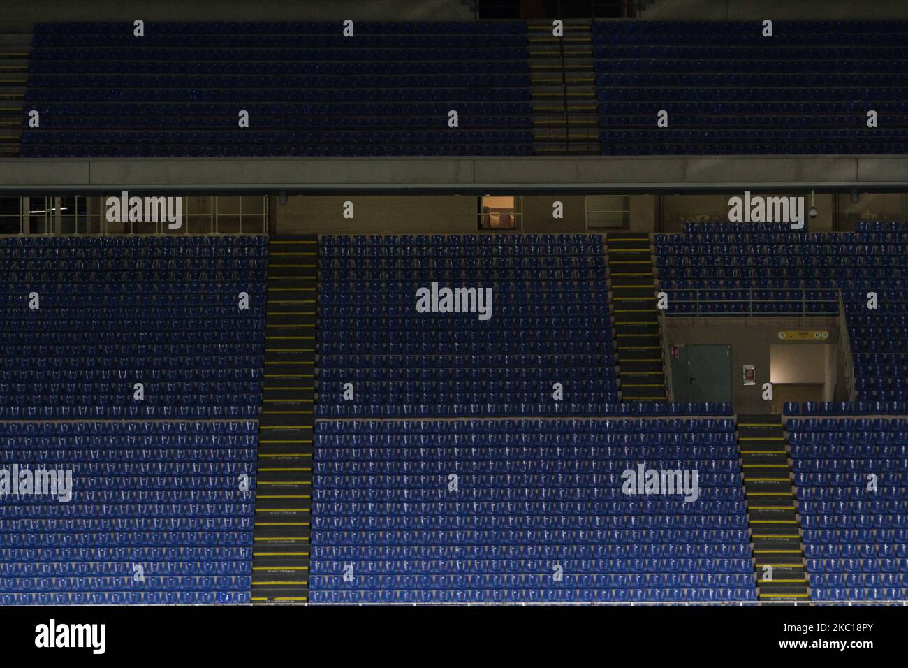 San Siro Stadium stands empty due to emergency restrictions Covid-19 AC ...