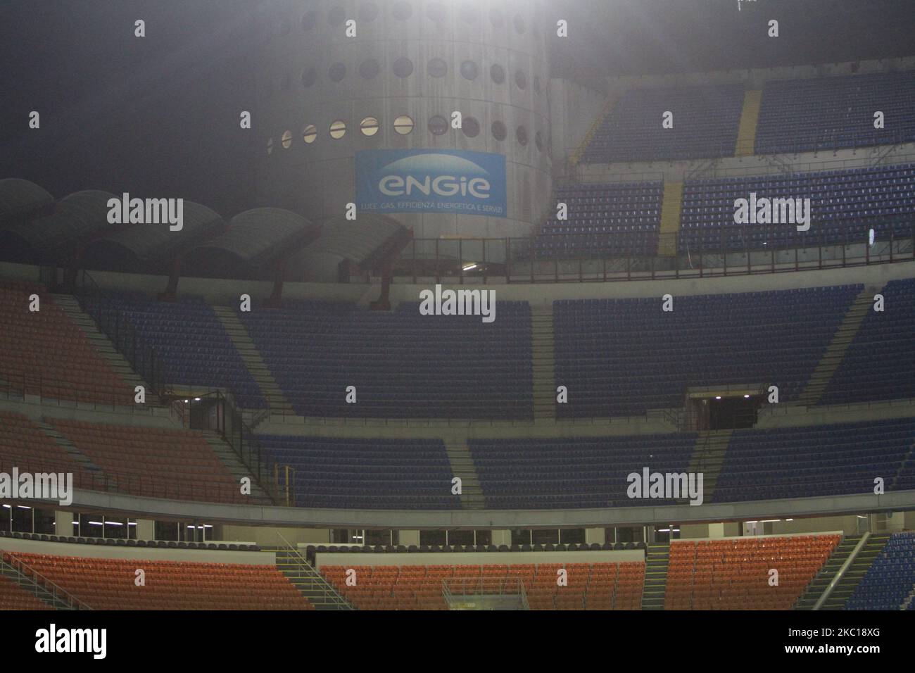 San Siro Stadium stands empty due to emergency restrictions Covid-19 AC ...