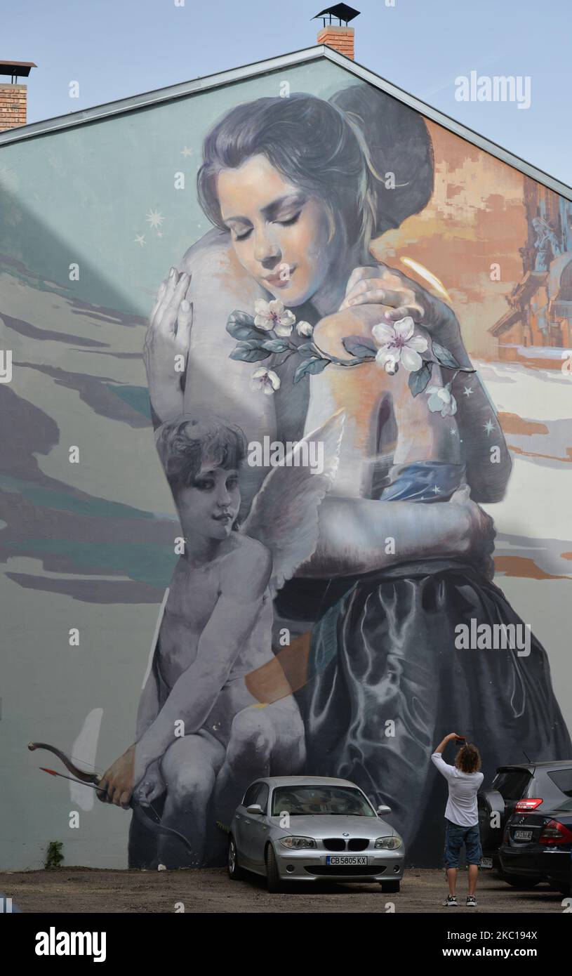 An example of a graffiti seen in Sofia city center. On Monday, October ...